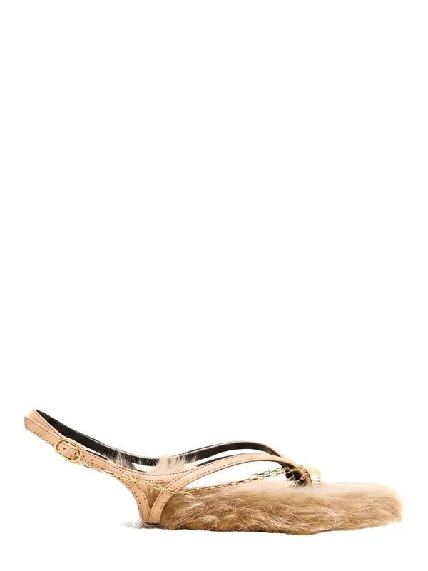 Alexis Bridget Flat Sandal With Shearling - Tan