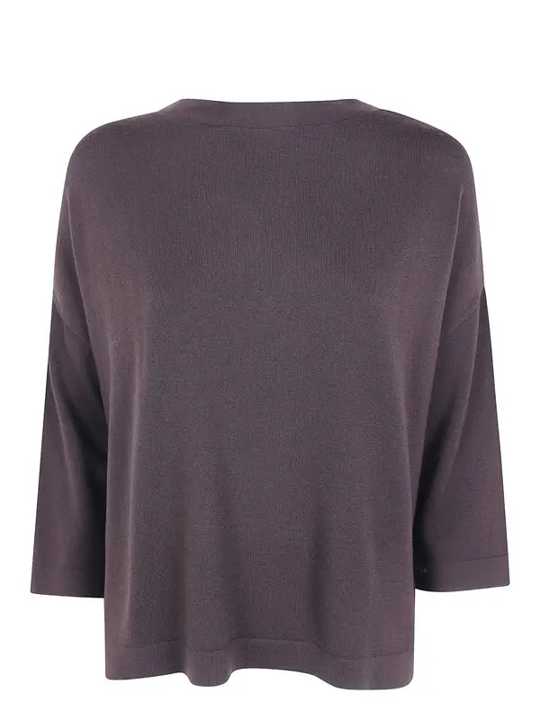 MA`RY`YA Sweater Merino "boat Neck - Brown