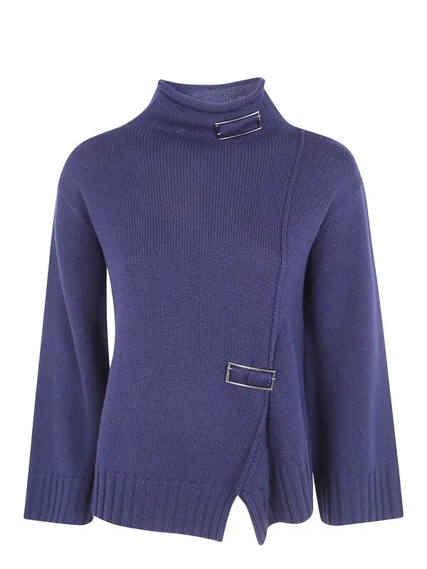 PIERANTONIOGASPARI Wool Cut-out Side Sweater - Blue