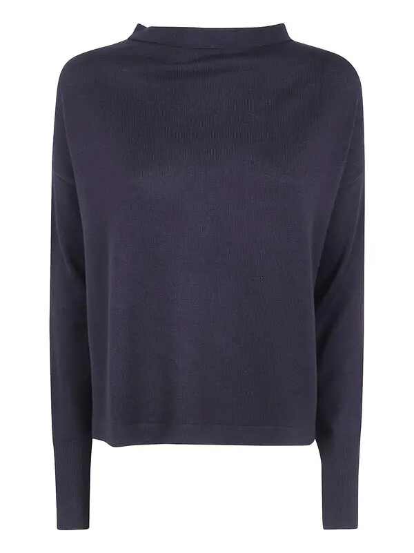MA`RY`YA Sweater Boat Neck "tape Back Merino - Black