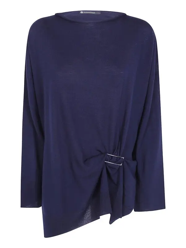 PIERANTONIOGASPARI Equal Neck Sweater With Buckles - Blue