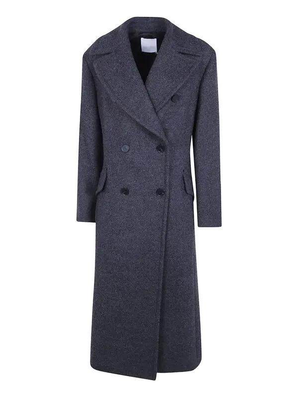 Mantū Double Breasted Wool Coat - Gray