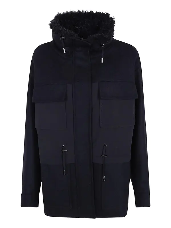 Mantū Hooded Pea Coat - Black