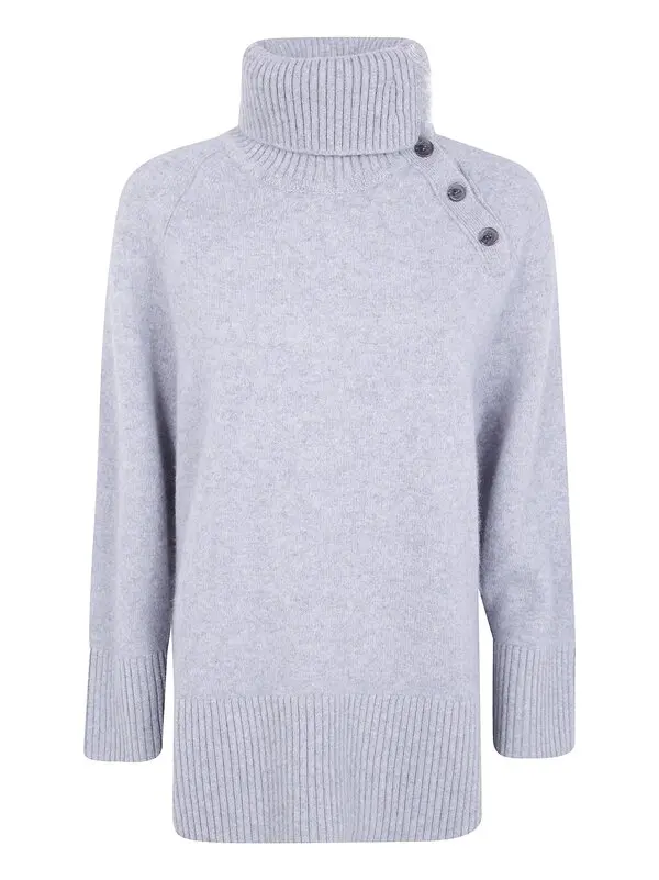 Emporio Armani Wool Melange Turtleneck Sweater - Gray