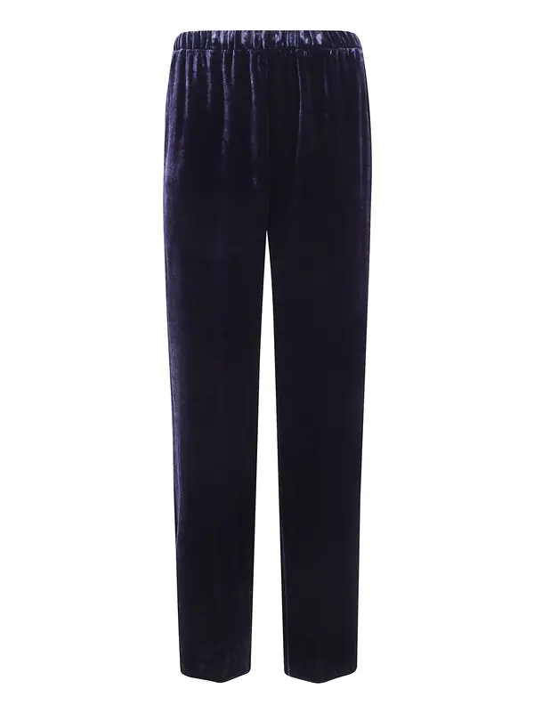 Antonelli Firenze Tazio Velvet Silk Trousers - Blue