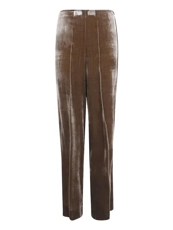 P.a.r.o.s.h Tapered Velvet Trousers - Gray