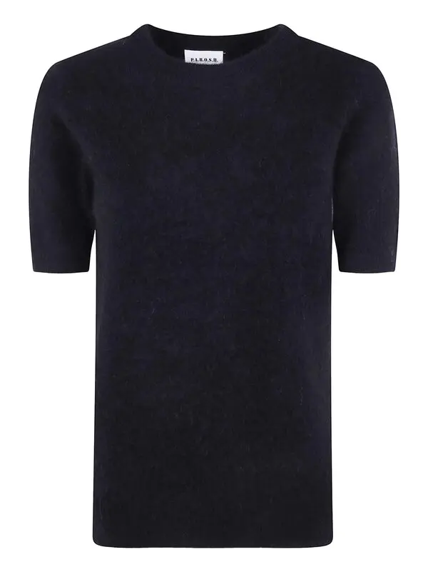 P.a.r.o.s.h P. A.r. O.s. H. Sweater Short Sleeves "yak Round Neck - Black
