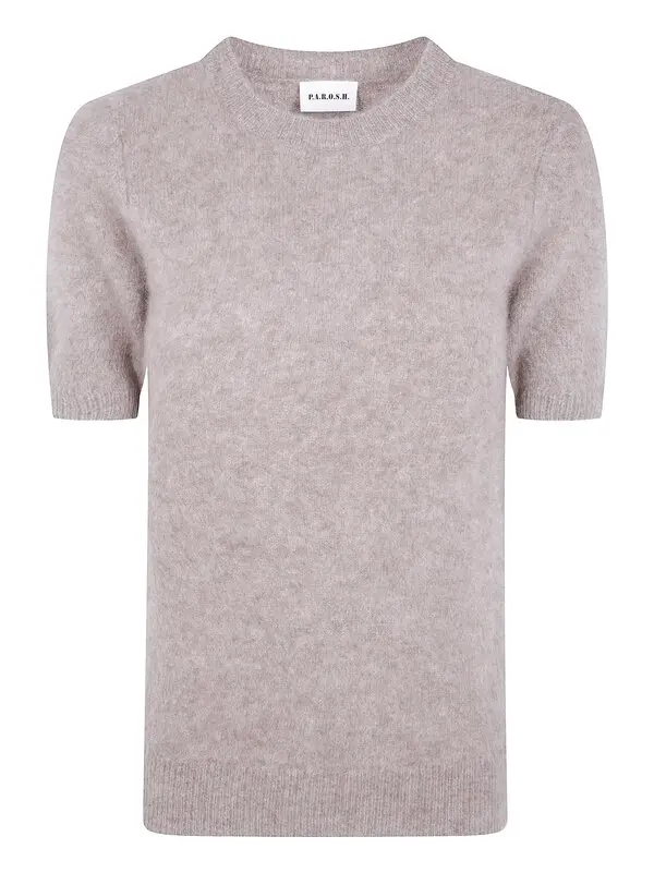 P.a.r.o.s.h P. A.r. O.s. H. Sweater Short Sleeves "yak Round Neck - Gray
