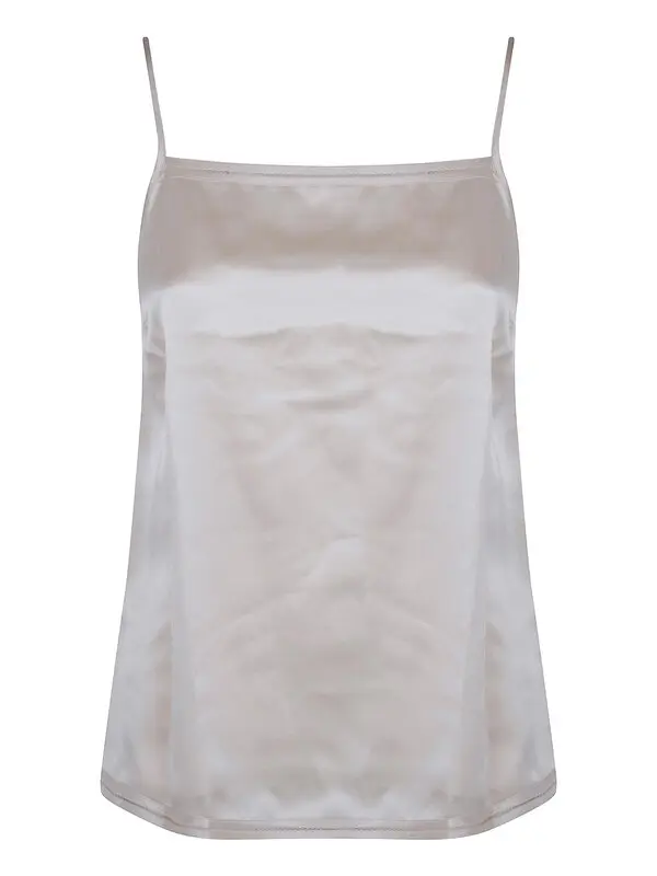 JOSEPH Silk Satin Gaia Top - Gray