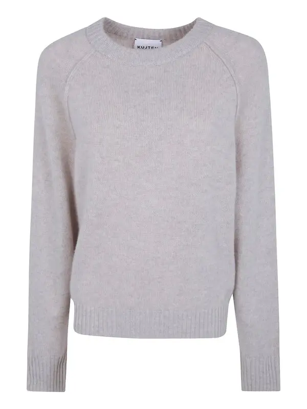 KUJTEN Cashmere Cadaisy Crater Neck Sweater - Beige