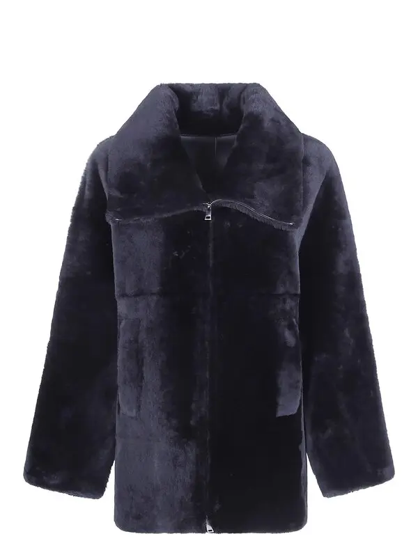 BLANCHA Straight Merino Shearling Jacket - Black