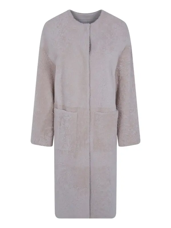 BLANCHA Long Astrakhan Merino Shearling Coat - White