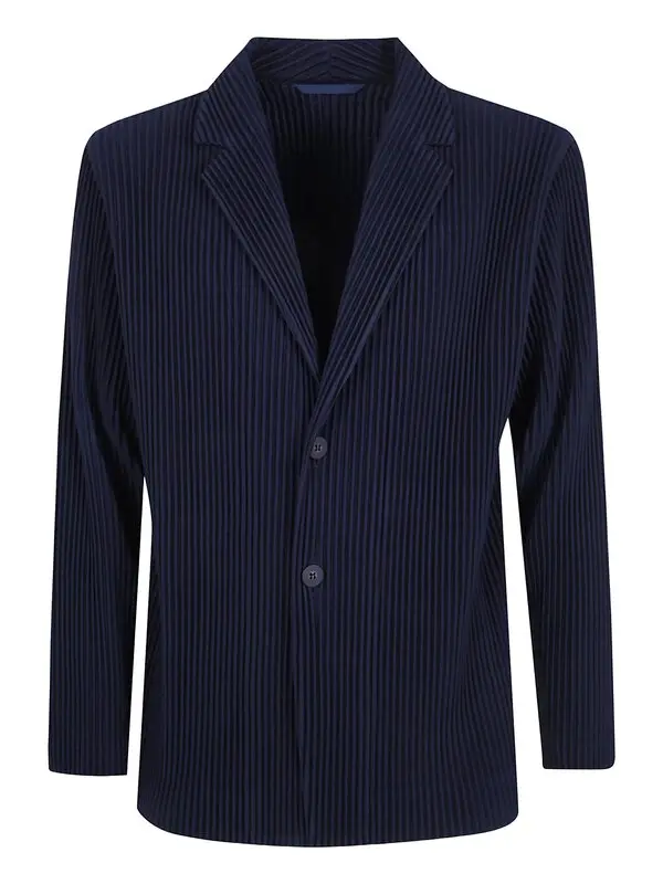 Issey Miyake Polyester Single Breasted Jacket - Blue
