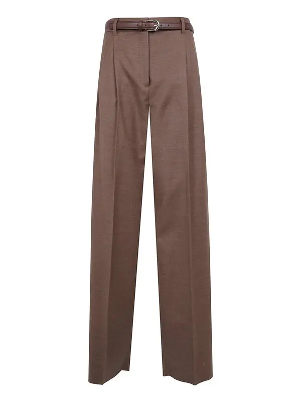 Max Mara Virgin Wool Trousers - Brown