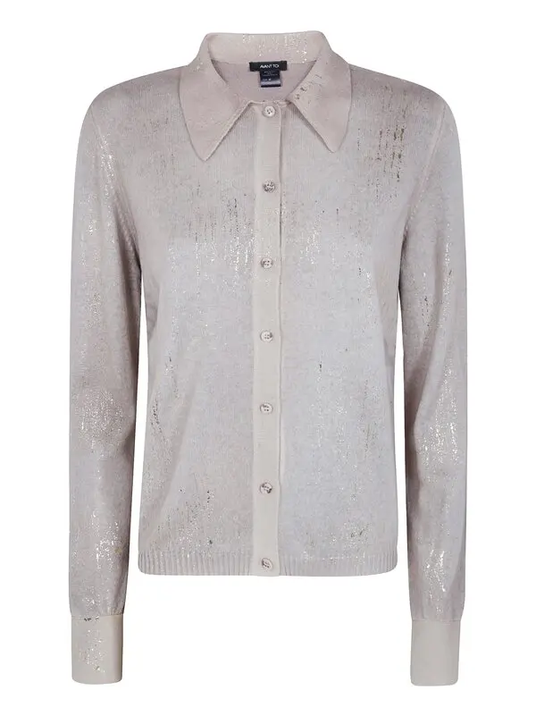 Avant Toi Cashmere Hand Painted Check Lamination Shirt - Gray