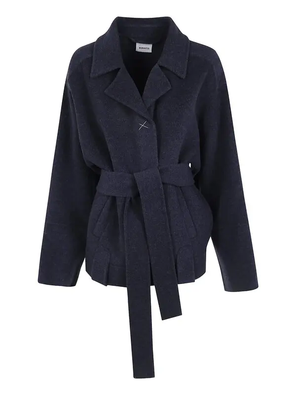 Khaite Alder Belted Wool Jacket - Gray
