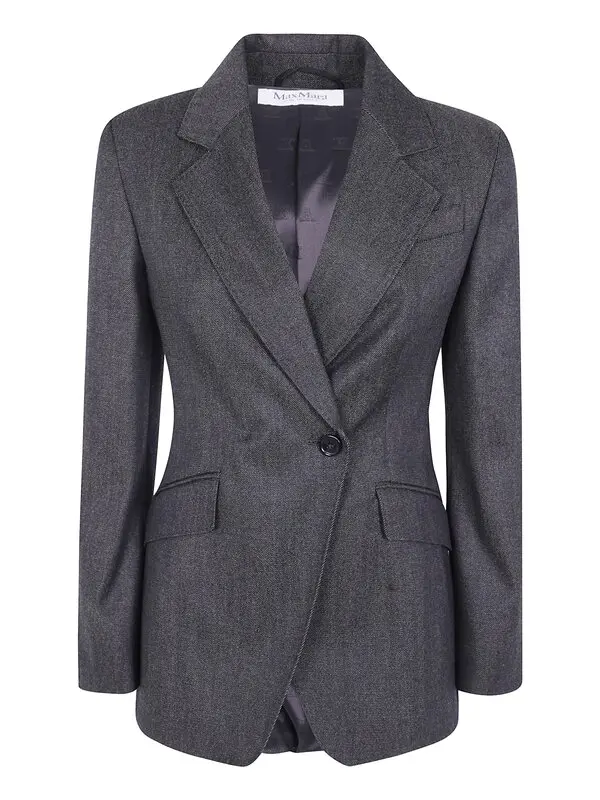 Max Mara Virgin Wool Single Breasted Blazer - Black