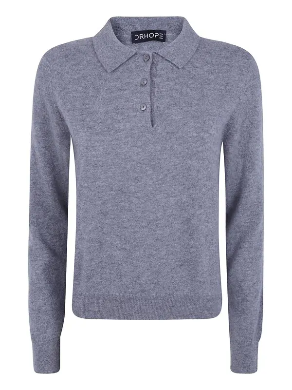 DRHOPE Tribeca Cashmere Polo Shirt - Gray