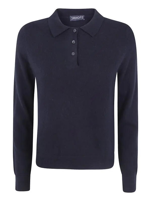 DRHOPE Cashmere Tribeca Polo Shirt - Black