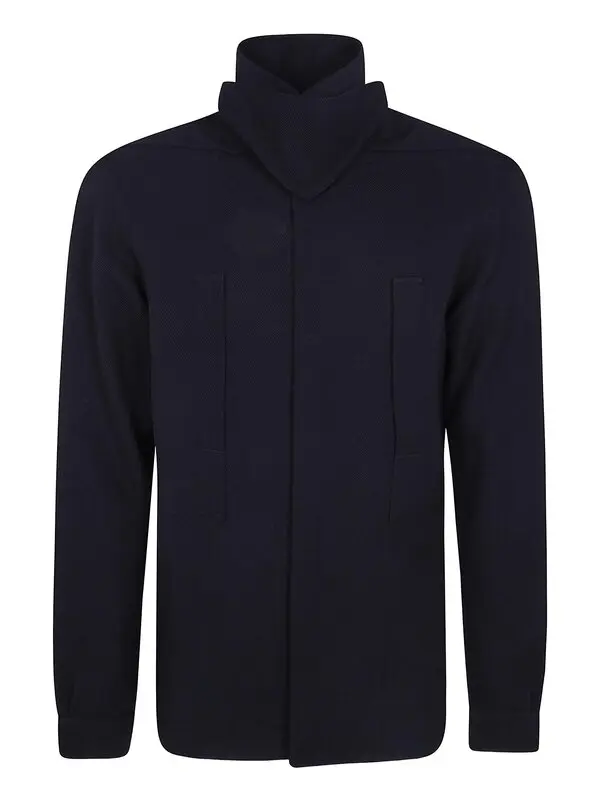 Rick Owens Leather Outershirt Jacket - Black