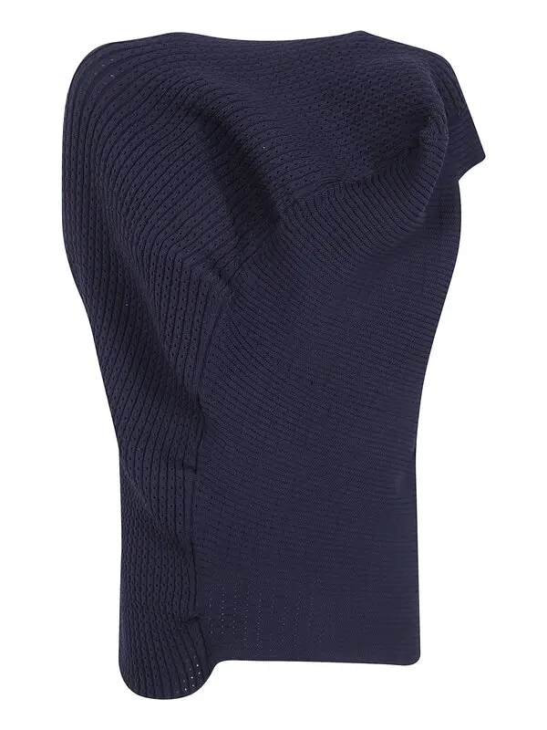 Issey Miyake Long Sleeve Pleated Top - Black