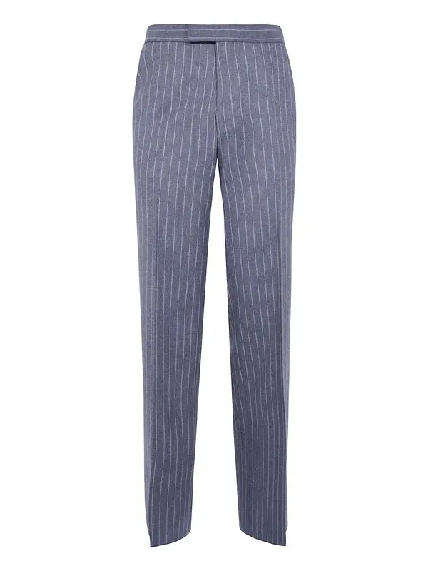 TOM FORD Pinstripe High-waist Wide Leg Trousers - Gray