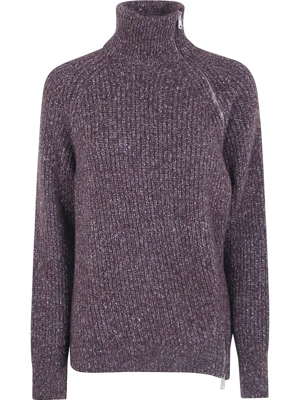 MRZ Turtleneck Zip Sweater - Brown