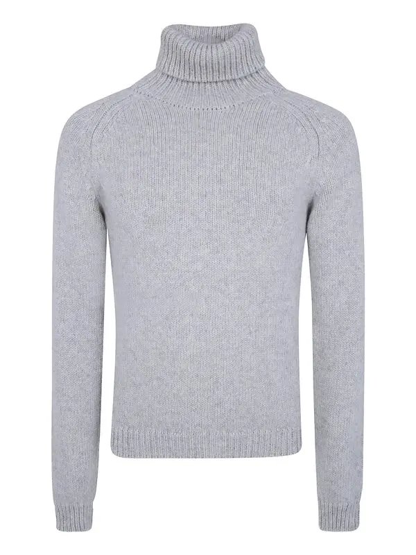 TOM FORD Wool Cashmere Mohair Roll Neck Sweater - Gray