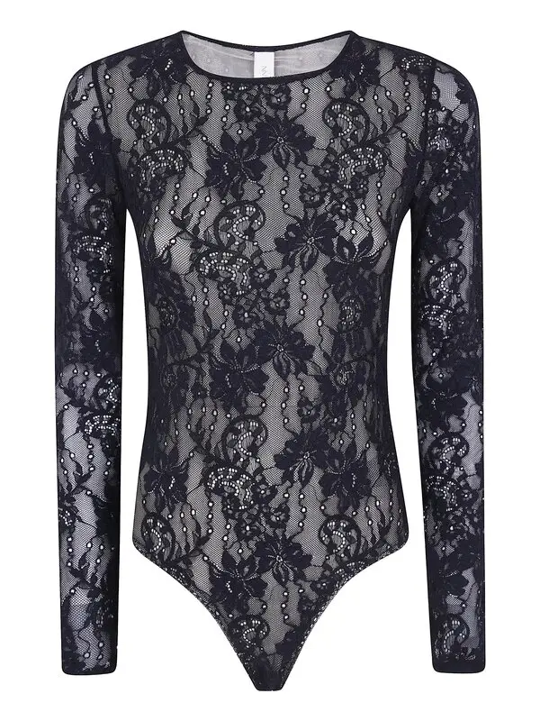 Zimmermann Long Sleeve Lace Bodysuit - Black