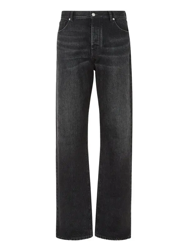 Fendi Cotton Long Jeans - Black