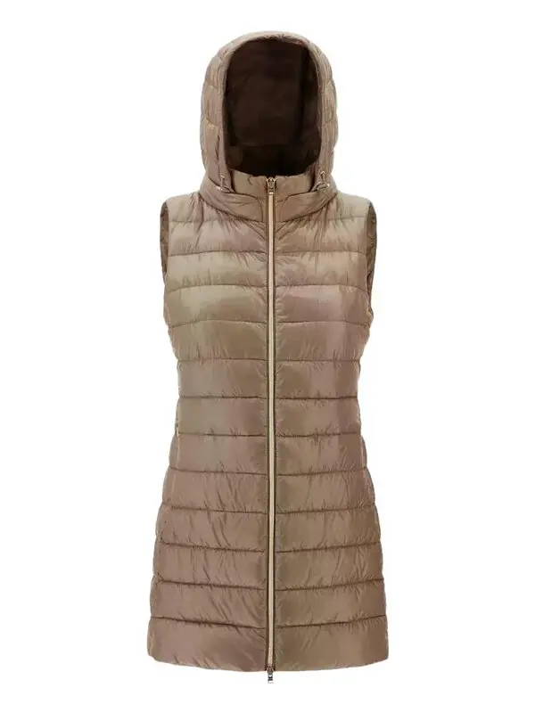 Herno Hooded Quilted Gilet - Brown