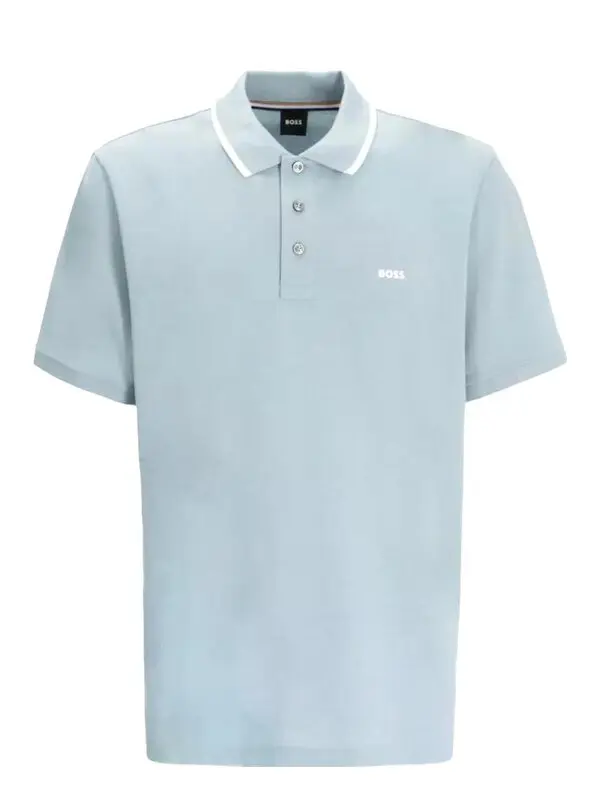 BOSS Cotton-piqué Polo Shirt With Contrast Tipping - Blue