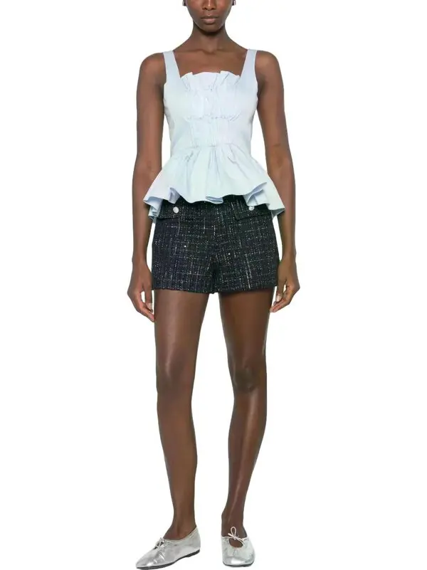 Sandro Olivia Tweed Sequin-embellished Shorts - Blue