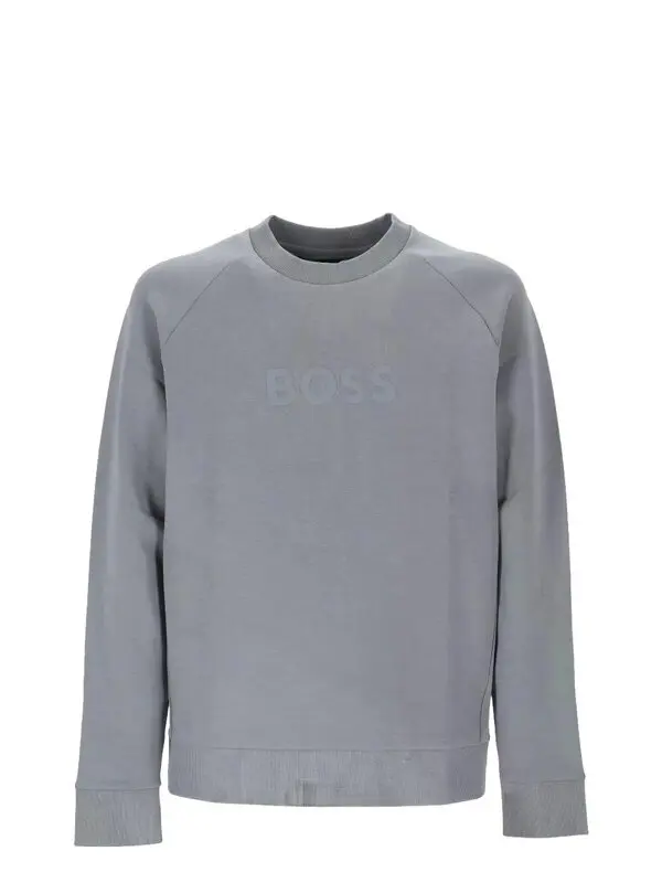 BOSS Crewneck Sweatshirt With Puffed Logo - Grey