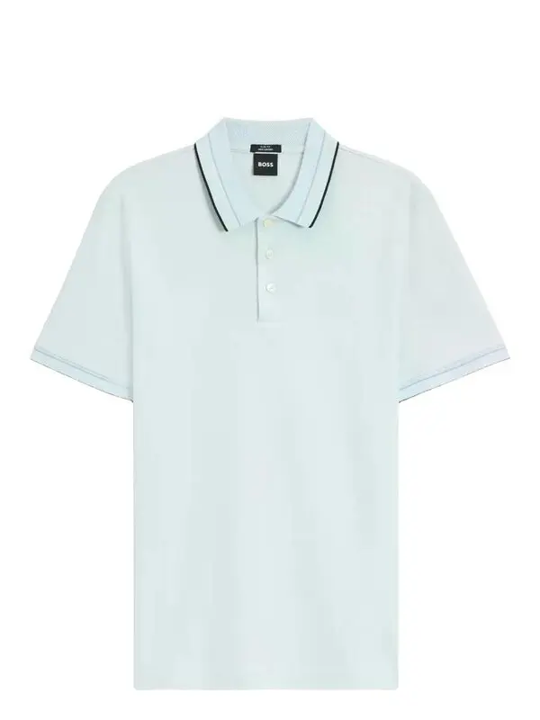 BOSS H-phillipson 195 Mercerised Cotton Polo Shirt - Blue