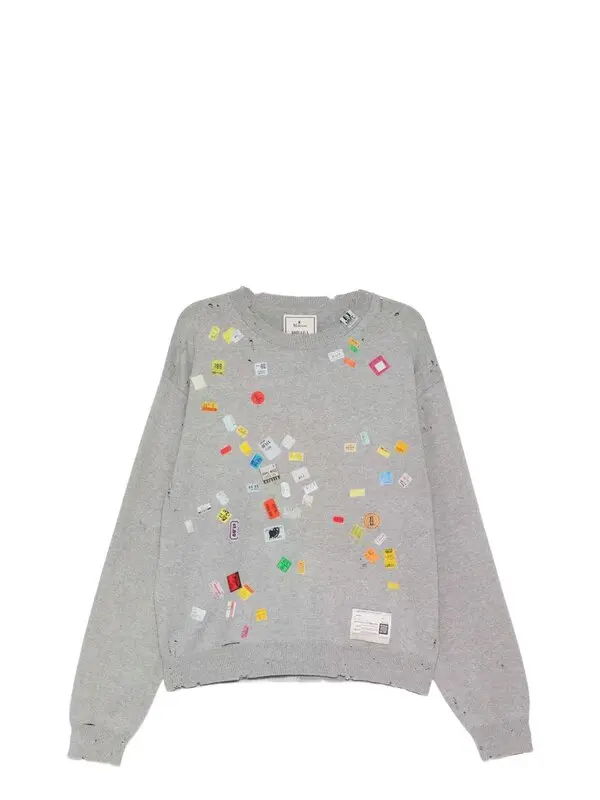 Mihara Yasuhiro Sticker-print Sweatshirt - Grey