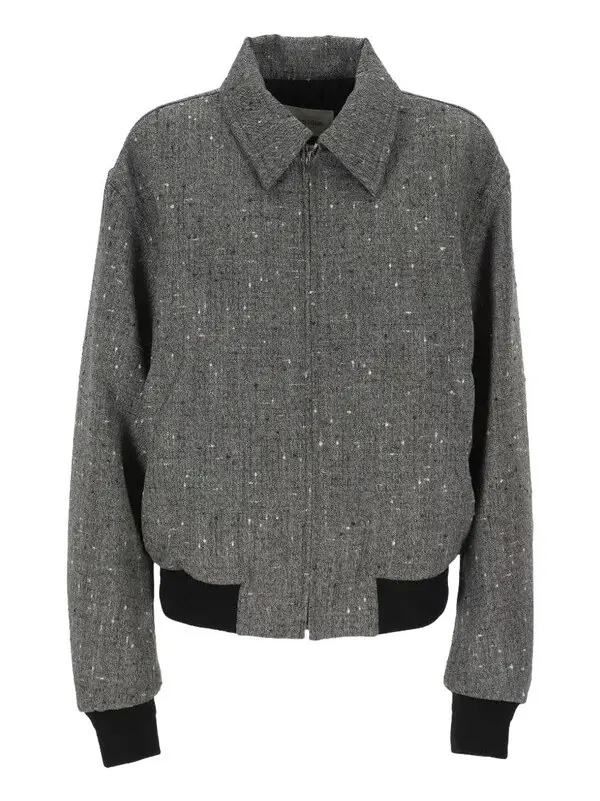 ARMARIUM Flecked Wool Bomber Jacket - Grey