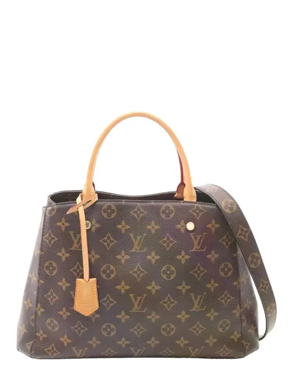 LOUIS VUITTON Monogram Montaigne Tote Bag - Brown