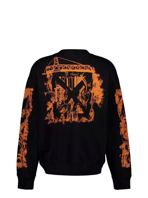 Off-White Graphic-print Cotton Hoodie - Black