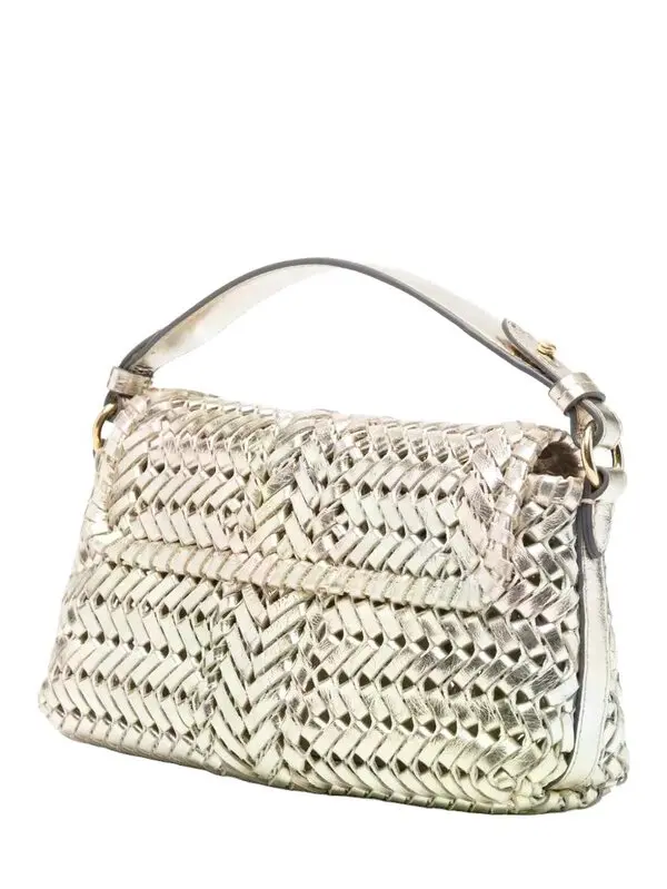 ANYA HINDMARCH Woven Leather Shoulder Bag - Gold