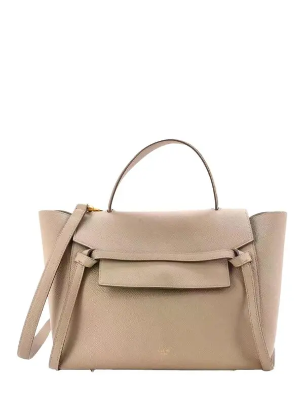 Celine Belt Bag Textured Leather Mini Shoulder Bag - Neutrals