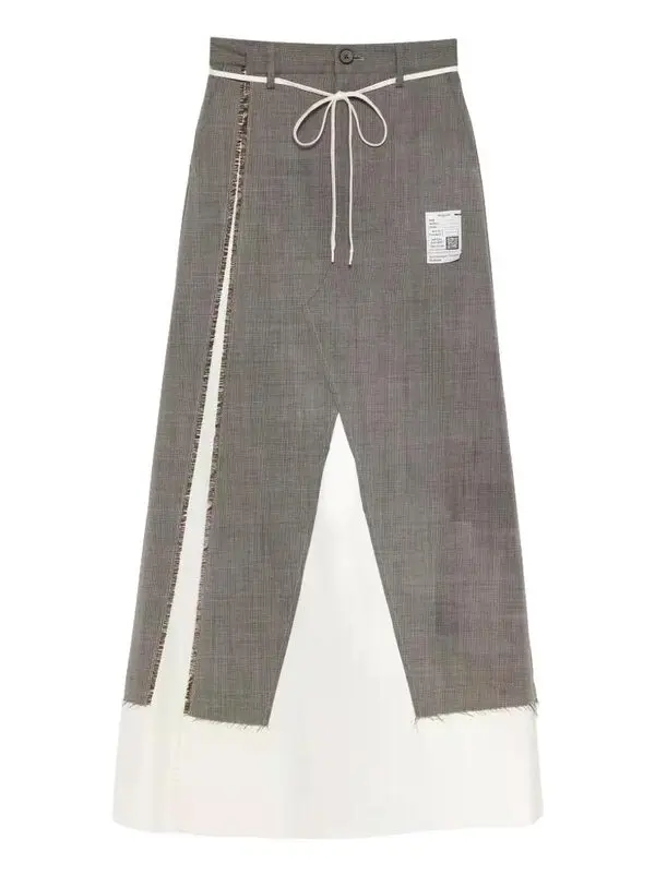 Mihara Yasuhiro Layered Frayed Skirt - Brown
