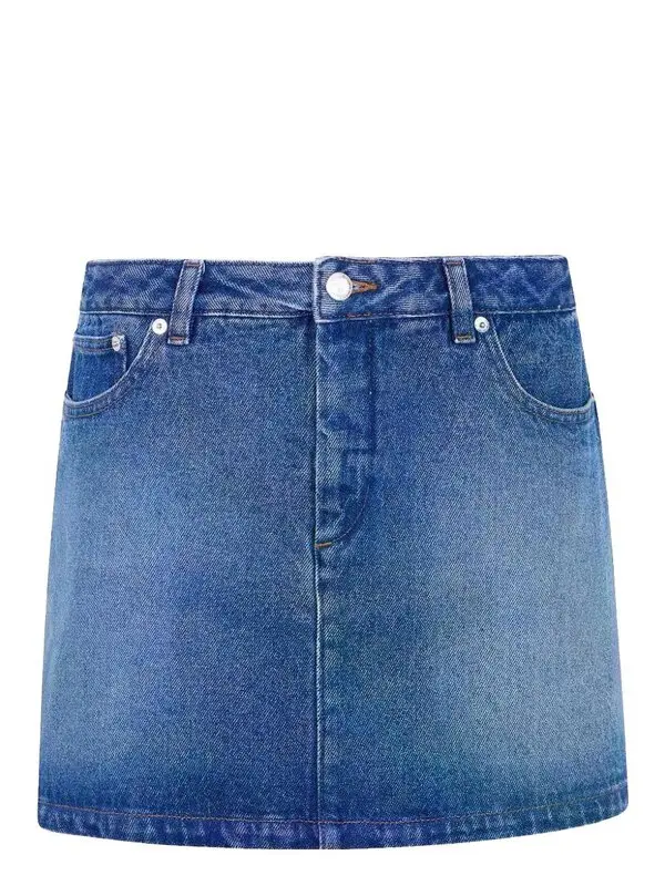 A.p.c. High-waisted Five-pocket Mini Skirt - Blue