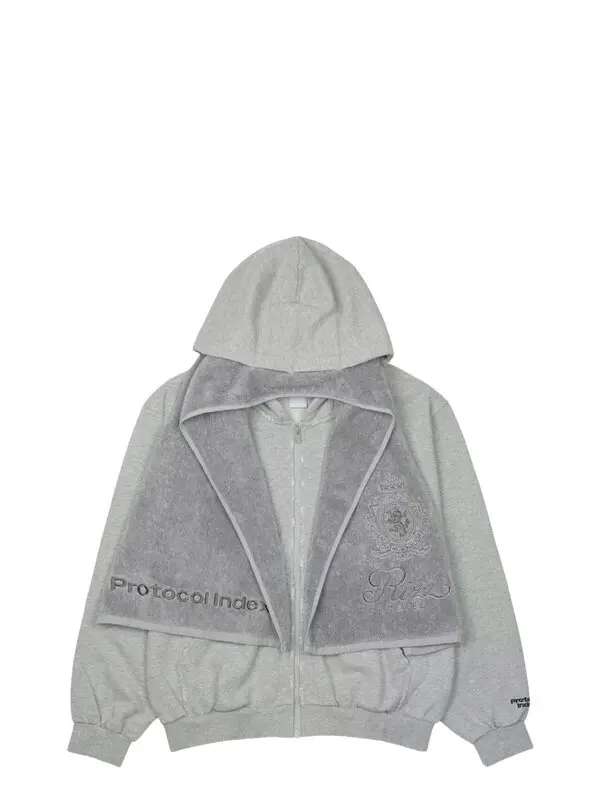 PROTOCOL INDEX Terry-towel Zip-up Hoodie - Grey