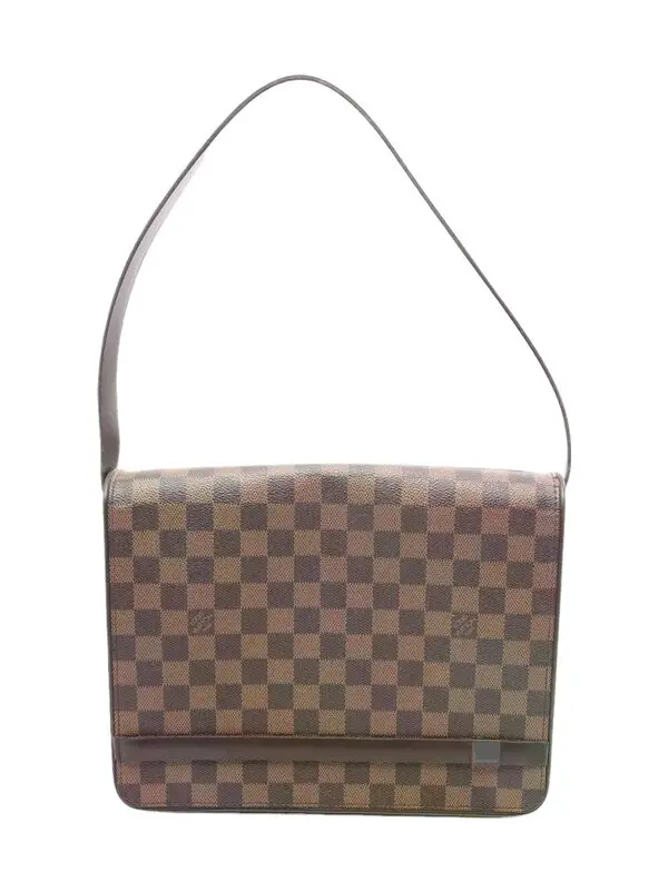 LOUIS VUITTON 2001 Damier Ebene Tribeca Carré Shoulder Bag - Brown