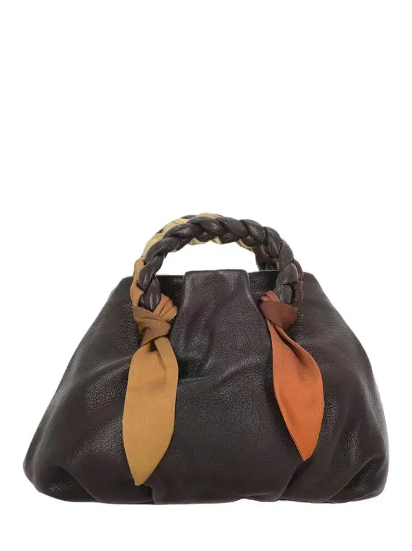 Hereu Braided Handle Leather Tote Bag - Brown