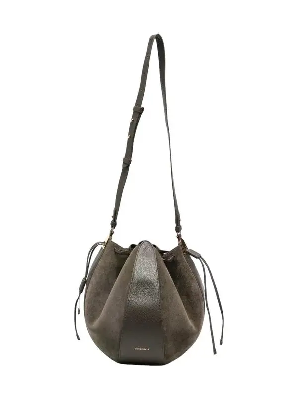 COCCINELLE Boom Panelled Suede Shoulder Bag - Grey