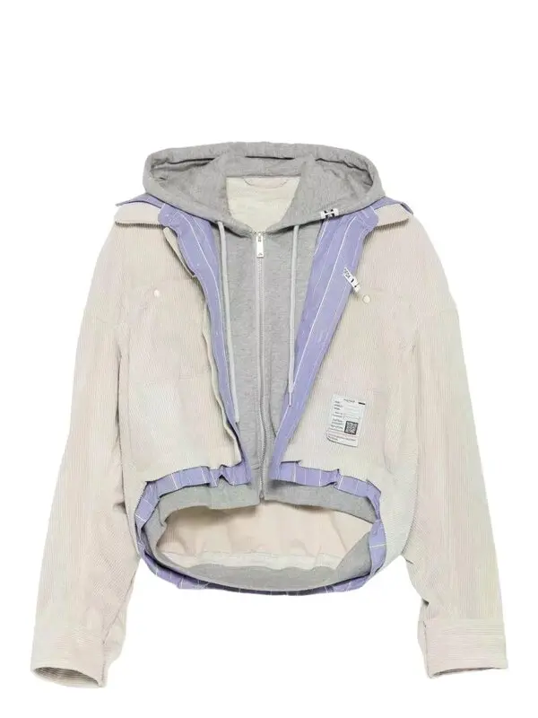 Mihara Yasuhiro Layered-design Corduroy Jacket - Neutrals