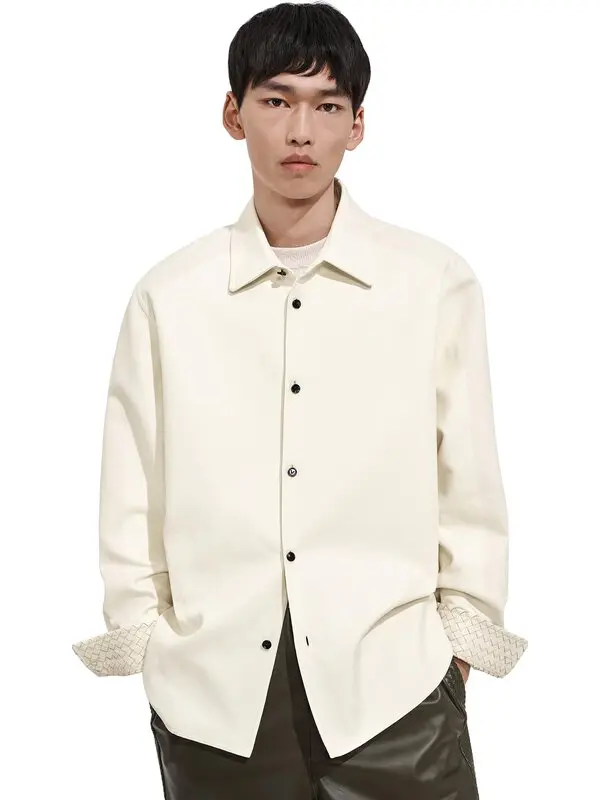 Bottega Veneta Cotton Gabardine Overshirt - Parchment