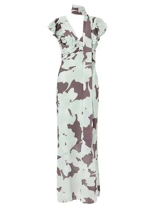 PRETTY LAVISH Andi Ruffle Crepe Maxi Dress - Mint